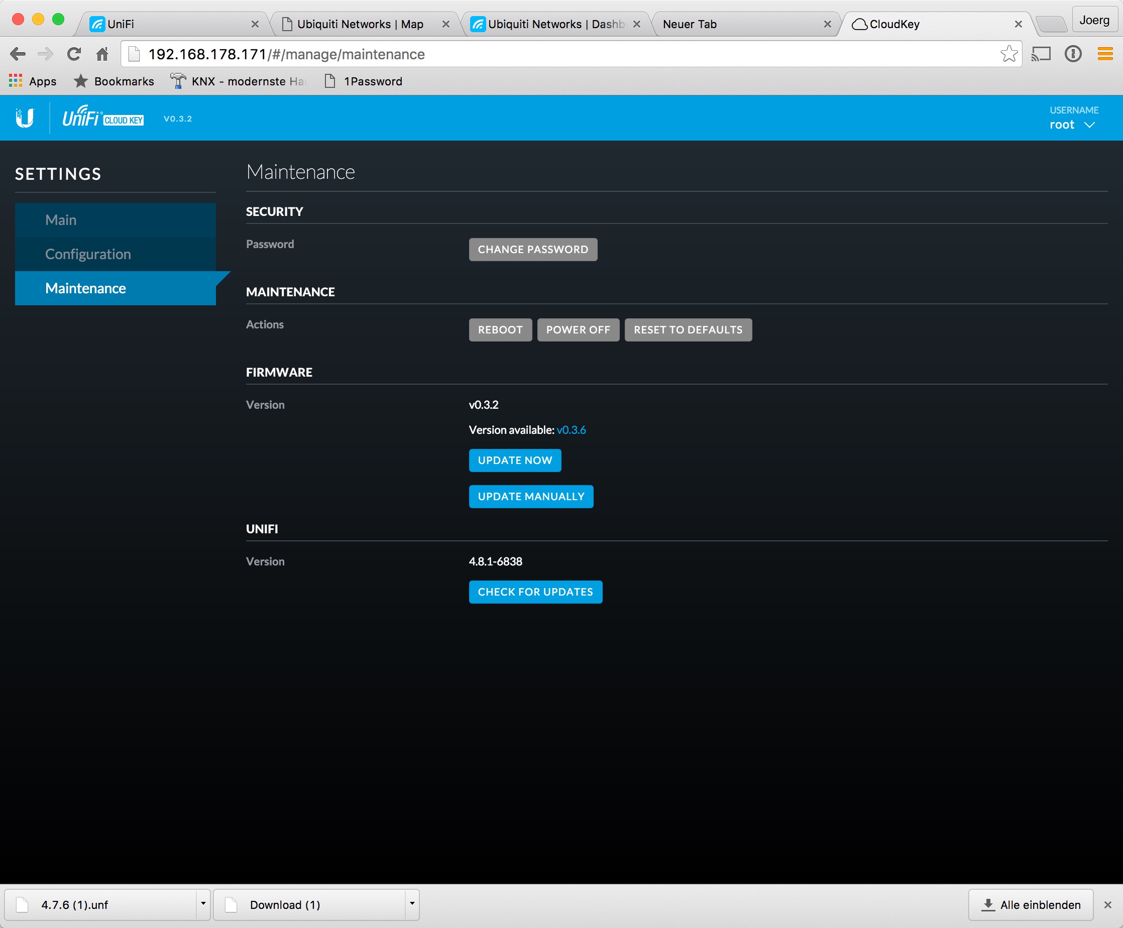 CloudKey Update First - Specialization is for insects